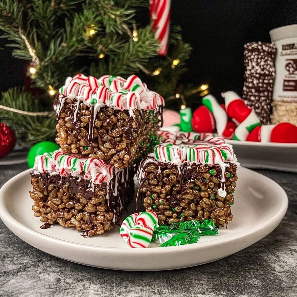 Chocolate Peppermint Rice Krispie Treats